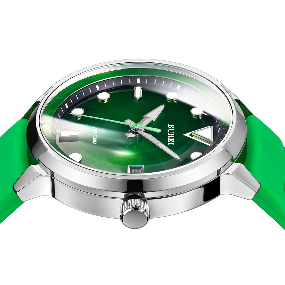 Burei Automatic Diver Watch SW500-2 Green – Grmontre Watches